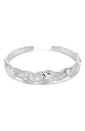 Sterling Forever Caspara Imitation Pearl Cuff Bracelet - Silver
