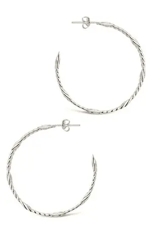 Sterling Forever Claudette Hoop Earrings