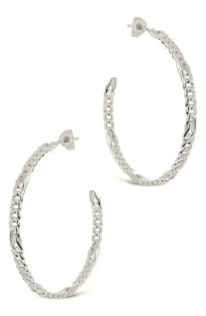Sterling Forever Claudette Hoop Earrings