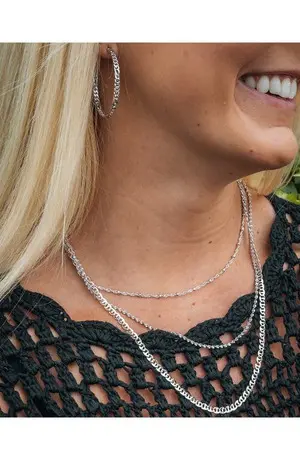 Sterling Forever Claudette Hoop Earrings