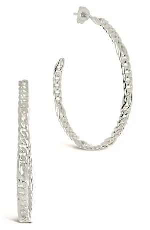 Sterling Forever Claudette Hoop Earrings - Silver
