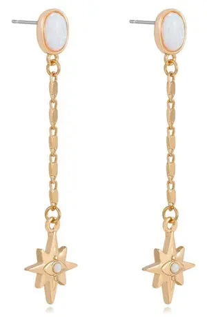 Ettika Star Linear Drop Earrings