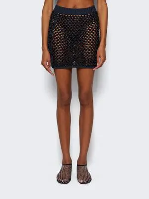DIOTIMA Mini Skirt In Crystal Mesh - Navy