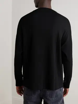Loewe Oversized Logo-embroidered Ribbed Cotton T-shirt - Black