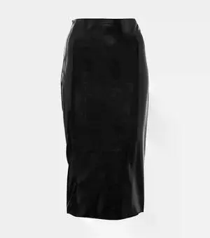 AZZEDINE ALAIA Alaïa Latex Pencil Skirt - Black