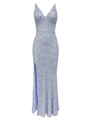 Dress The Population Iris Sequined Mermaid Gown - Platinum Multi