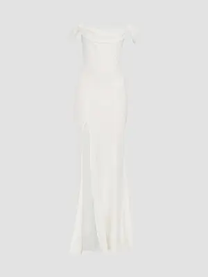 Dress The Population Melania Bustier Mermaid Gown - White