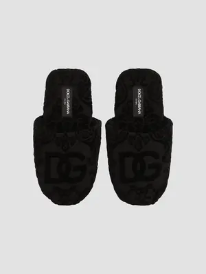 Dolce & Gabbana Crosswise Dg Logo Jacquard Slippers