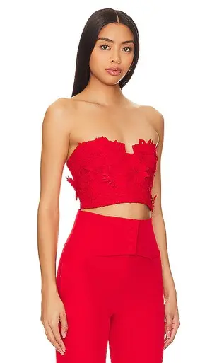 Bardot Brias Bustier - Fire Red