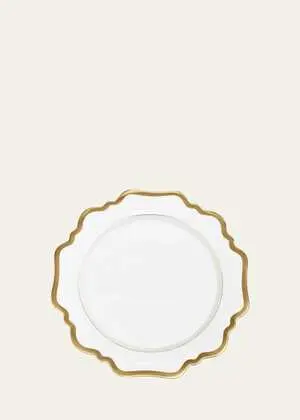 ANNA WEATHERLEY Antiqued White Dessert Plate White/gold