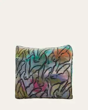 HUNT SLONEM Lucky Bunny Cotton Pillow - Multi