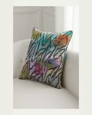 HUNT SLONEM Lucky Bunny Cotton Pillow