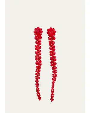 Simone Rocha Crystal Drip Earrings - Red