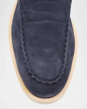John Lobb Pace Suede Loafers - Navy