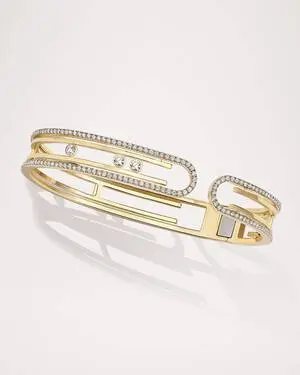 Messika Move Uno 18k Diamond Bangle Bracelet - Yellow Gold