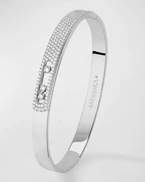 Messika Move Pavé 18k & Diamond Bangle - White Gold
