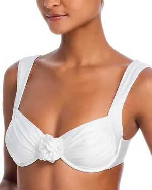 L*Space Stella Rosette Bikini Top White