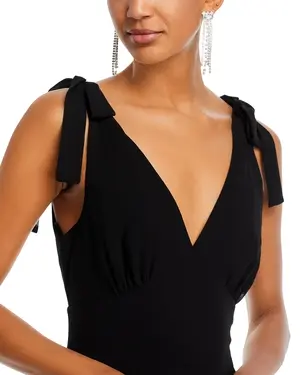 WAYF Hampton Tie Midi Dress - Black