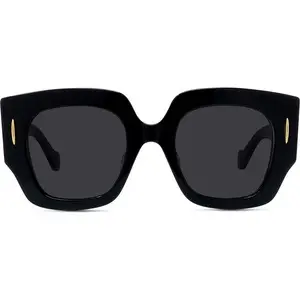 Loewe Anagram Geometric Sunglasses - Shiny Black/smoke
