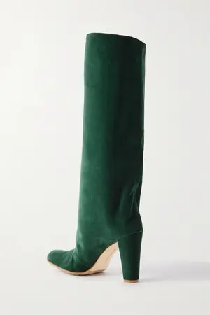 Manolo Blahnik Garder 45 Velvet Knee Boots - Green