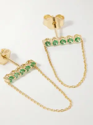 Jia Jia Gold And Emerald Earrings