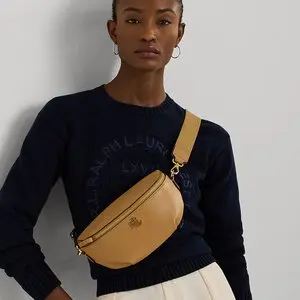 Ralph Lauren Leather Marcy Belt Bag Buff