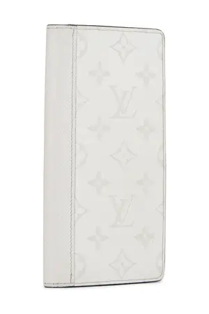 LOUIS VUITTON Monogram Taigarama Brazza Wallet - White