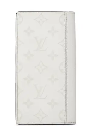 LOUIS VUITTON Monogram Taigarama Brazza Wallet - White