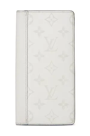LOUIS VUITTON Monogram Taigarama Brazza Wallet - White