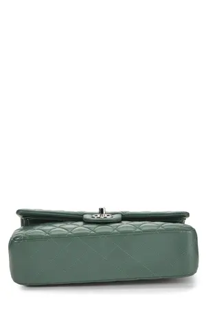 Chanel Quilted Lambskin Classic Double Flap Medium Shoulder Bag - Green