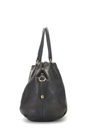 Prada Vitello Daino Sacca 2 Manici Tote Bag - Black