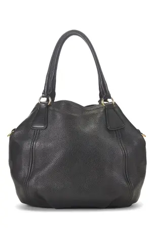 Prada Vitello Daino Sacca 2 Manici Tote Bag - Black