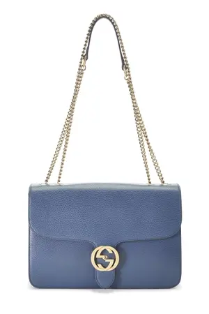 Gucci Leather Interlocking Crossbody Bag - Blue