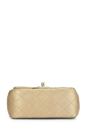 Chanel Metallic Quilted Caviar Classic Square Flap Mini