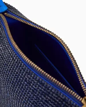 Giorgio Armani La Prima Soft Mini Handbag In Metallic Knit With Rhinestones