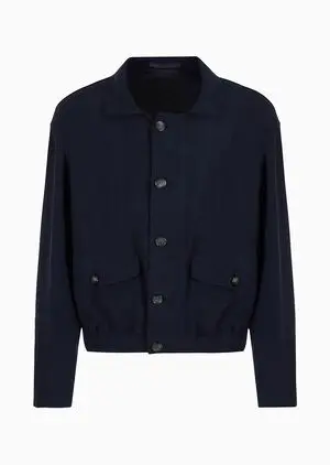 Giorgio Armani Cupro Blouson Midnight Blue