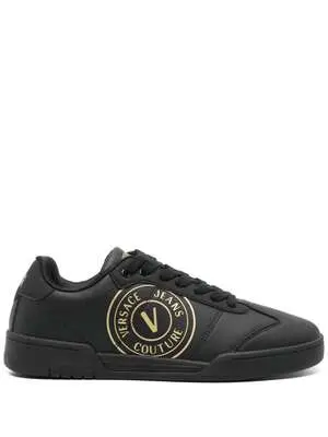 Versace Logo-print Leather Sneakers