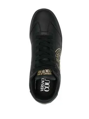 Versace Logo-print Leather Sneakers