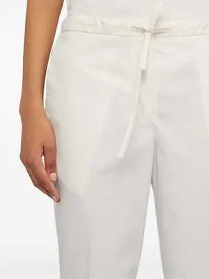 JIL SANDER Drawstring-waistband Cotton Trousers - White