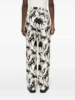 Balmain Horse-print Tapered Trousers - Neutrals