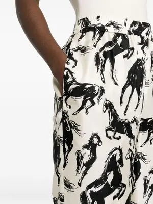 Balmain Horse-print Tapered Trousers - Neutrals