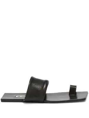 JIL SANDER Square Open-toe Leather Sandals