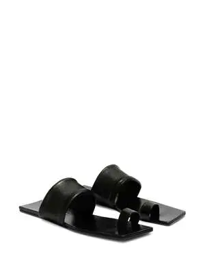 JIL SANDER Square Open-toe Leather Sandals