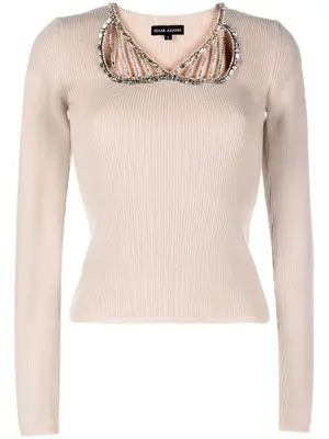 IZAAK AZANEI Cut-out Embellished Top