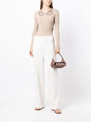 IZAAK AZANEI Cut-out Embellished Top