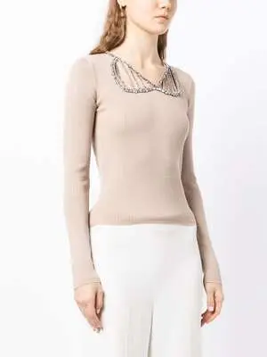 IZAAK AZANEI Cut-out Embellished Top