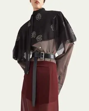 Prada Metal Buckle Calf Leather Belt