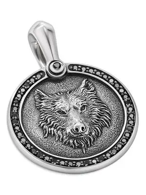 David Yurman Sterling Petrus Wolf Diamond Amulet
