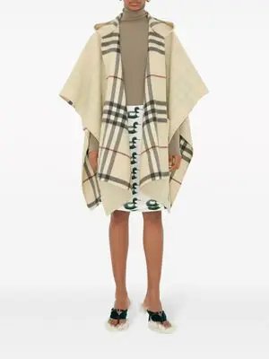 Burberry Embroidered Cashmere Cape - Neutrals
