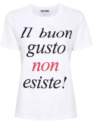 Moschino Slogan Print T-shirts For Women